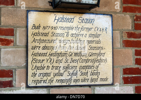 Station sign on the Colne Valley and Halstead railway Stock Photo - Alamy