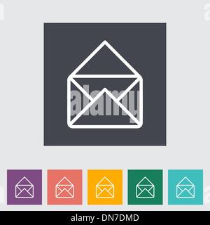 Frame envelope icon flat vector. Envelop card. Mail letter isolated ...