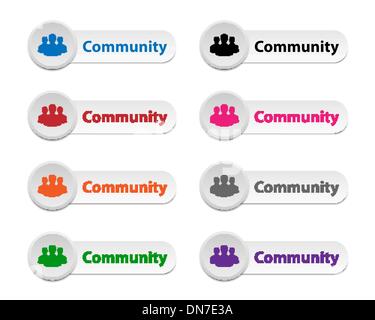 social network round sticker icons for your creative ideas Stock Vector ...