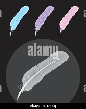 Feather icons. Set of black feather icons isolated on white background ...