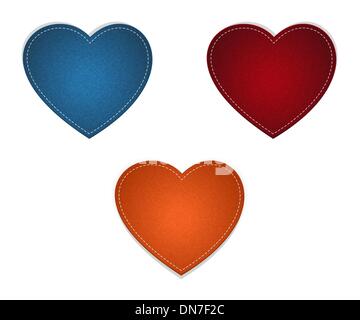 Creative red hearts icon set. Valentines day sign symbol template. Flat design. Love greeting ...