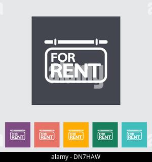 For rent. Single flat icon on the circle. Vector illustration Stock ...