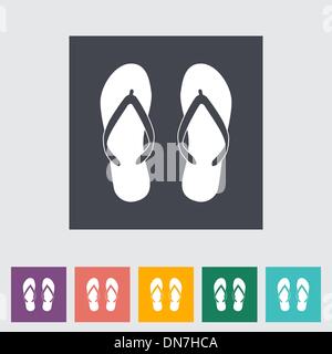 illustration of beach slippers on sea side Stock Vector Image & Art - Alamy