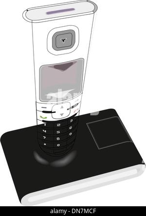office telephone with screen and buttons , vector illustration Stock ...