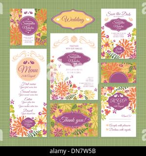 Wedding cards set Stock Vector Image & Art - Alamy