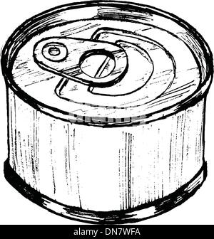 cylinder metal tin can cartoon vector illustration Stock Vector Image ...