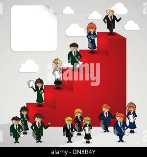 Business communication. Cartoon people work together in office ...