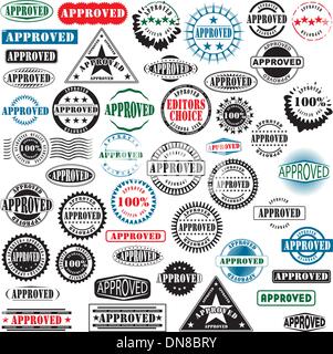 Collection of rubber stamps with text approved. See other rubber stamp ...