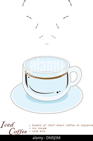 iced coffee glass mug and cup in pink frame design of time drink ...