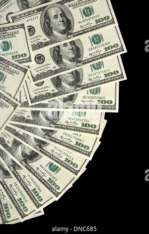 Fan of US 100 dollar banknotes for design purpose Stock Photo - Alamy