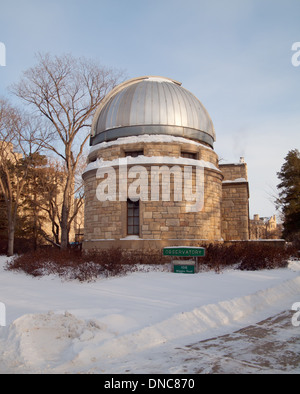 A view of the University of Saskatchewan Observatory in winter ...