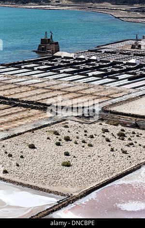 Salt pans at Salinas De Janubio Lanzarote Canary Islands Spain Stock ...