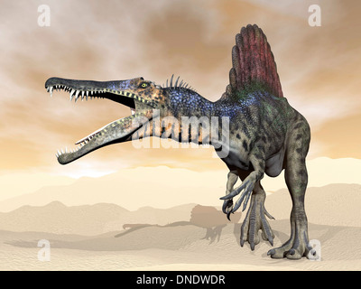 Spinosaurus dinosaur, side view Stock Photo - Alamy