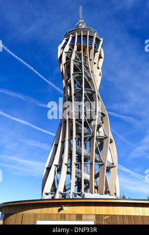 Tower on Pyramidenkogel, Austria, Carinthia, lake Woerthersee ...