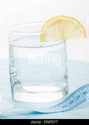 Pure water for healthy life with measure tape Stock Photo - Alamy