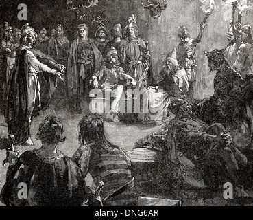 King Edwin of Northumbria, Saxon King, Kings, stained glass window by ...