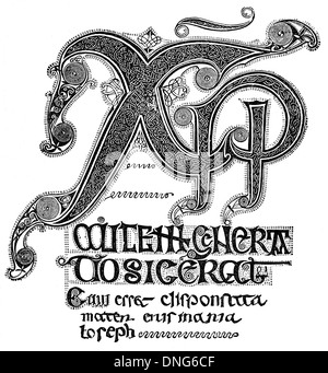 Anglo-Saxon Initial Letter N Stock Photo - Alamy