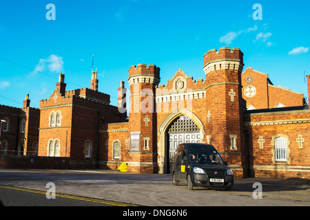 The entrance gates to HMP Prison Lincoln Lincolnshire England UK front ...