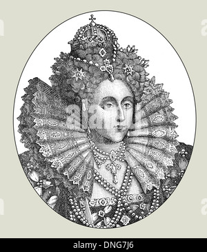 Queen Elizabeth I of England and Ireland, 1533-1603. From Woodburn’s ...