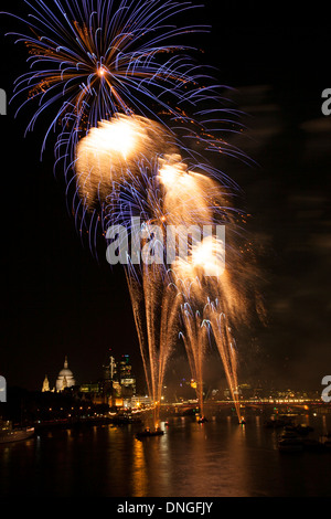 Firework display over River Thames, London Stock Photo - Alamy
