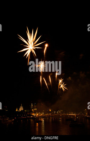 Firework display over River Thames, London Stock Photo - Alamy
