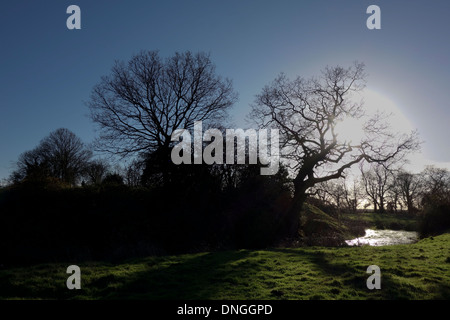 Moat at Mileham Castle Norfolk England UK Stock Photo - Alamy