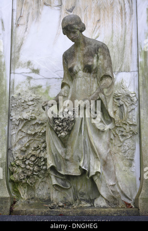 a run down grave in an abandoned cemetery in Podgorica, Montenegro ...