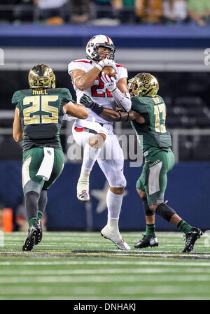 Texas Tech tight end Baylor Cupp, second from left, celebrates with ...