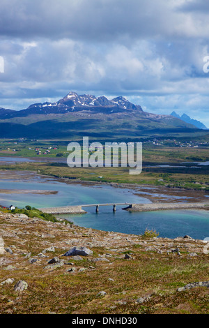 mountains and coastline in leknes lofoten norway Stock Photo - Alamy