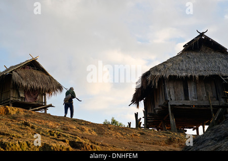 Akha tribe village,Pasad,Muang Sing area,Northern Laos Stock Photo - Alamy