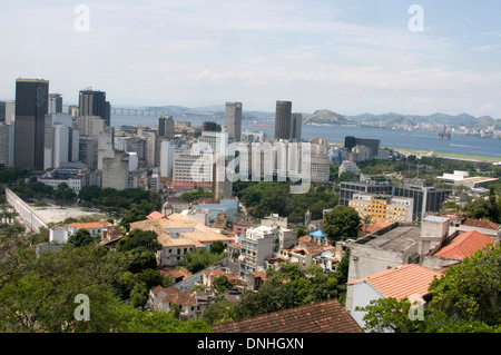 Rio's business district skyline in Rio de Janeiro in Brazil. The cone ...