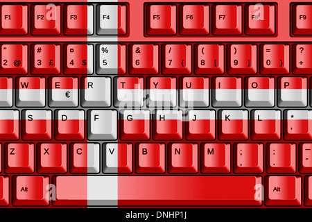 Computer Keyboard with Denmark Flag Concept Stock Photo - Alamy