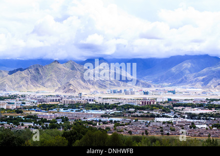 Snow mountain near Lhasa, Tibet Stock Photo - Alamy