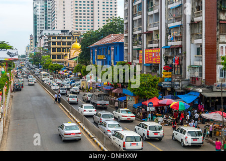 Urban street view in Yangon, Myanmar Stock Photo - Alamy