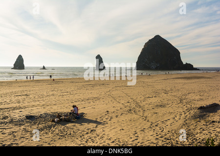 Haystack Rock And The Needles at Sunset, Cannon Beach, Oregon, United ...