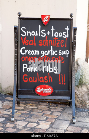 Czech Food Menu in English, Prague, Czech Republic Stock Photo - Alamy