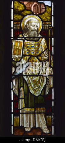 Saint Kentigern. Detail of window. Church of Saint Michael. Bowness-on ...