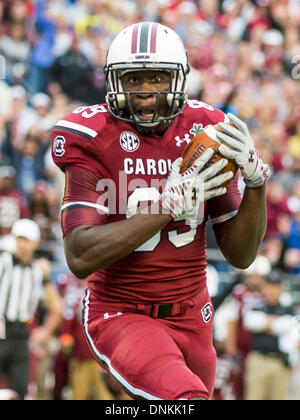 South Carolina tight end Jerell Adams is seen at the NFL football ...
