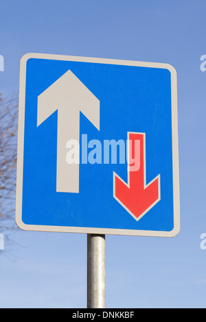 uk road sign priority over oncoming traffic ahead arrow arrow red and ...