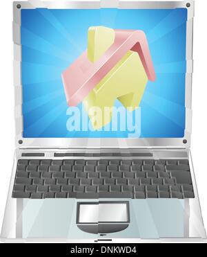 house and laptop icon Stock Vector Image & Art - Alamy