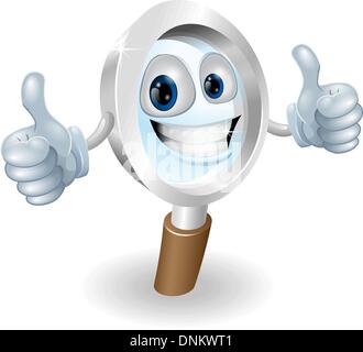Thumbs up magnifying glass character cartoon Stock Vector Image & Art ...