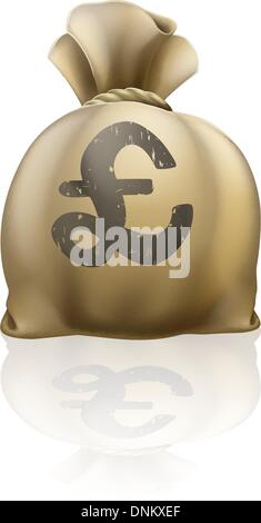 Money bag clipart, pound currency illustration vector Stock Vector ...