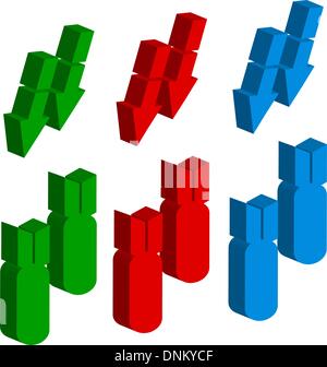 Vector set of arrows and bombs Stock Vector Image & Art - Alamy