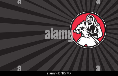 Business card Sandblaster Sandblasting Circle Retro Stock Photo - Alamy