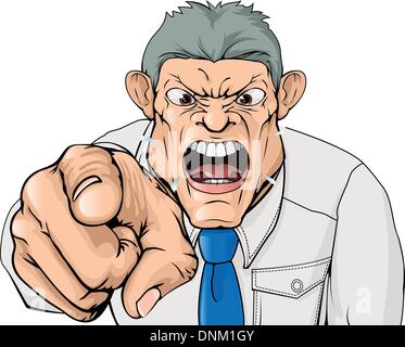 Angry Mean Bully Boss Shouting at Worker Cartoon Stock Vector Image ...