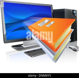 desktop with education online icons Stock Vector Image & Art - Alamy