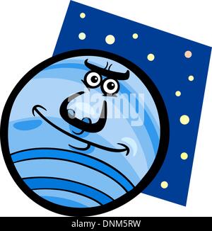 Cute planet neptune cartoon character. Set of cute cartoon planets with ...