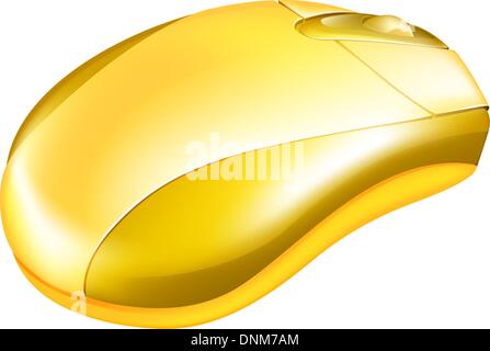 Illustration of a metallic gold computer mouse with wheel Stock Vector ...
