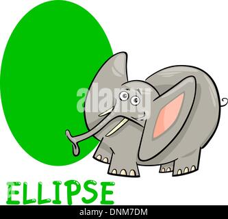 Oval cartoon geometric shape for kids to learn basic math education ...