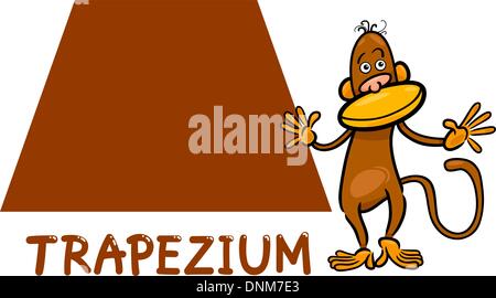 Trapezium or Trapezoid cartoon geometric shape for kids to learn basic ...